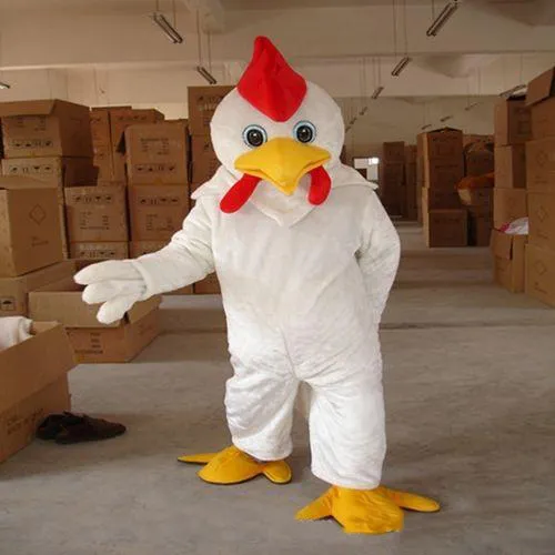 Mascots Costumes Funny Chicken Mascot Costume Adult Size Yellow And