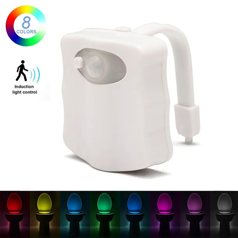 LED Toilet Seat Night Light With Motion Sensor, Battery Powered, WC ...