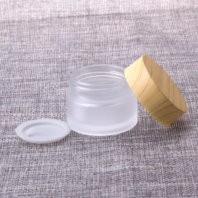 Wholesale Empty Frosted Refillable Glass Cosmetic Packaging Cream Bottles Container 5g 10g 15g ...
