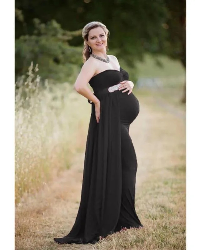 Shoulderless Dresses For Photo Shoot Maternity Photography Props ...