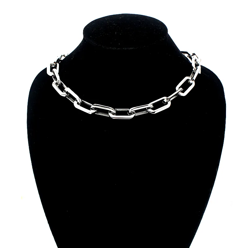 Stainless Steel Chunky Link Chain Chunky Silver Necklace Fashionable ...