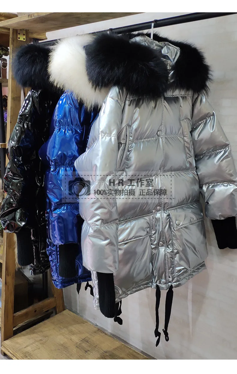 Cozy 90% White Duck Down Jacket W/ Real Raccoon Fur Collar Women's Warm Winter Coat From ...
