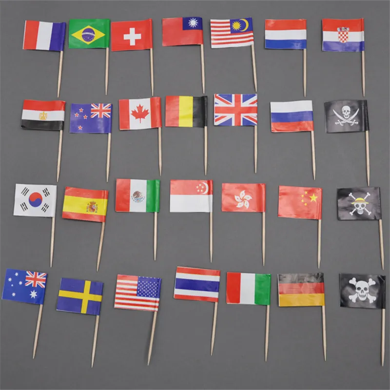 10000 Mini International Flags Food Picks - Cocktail Sticks, Cupcake ...