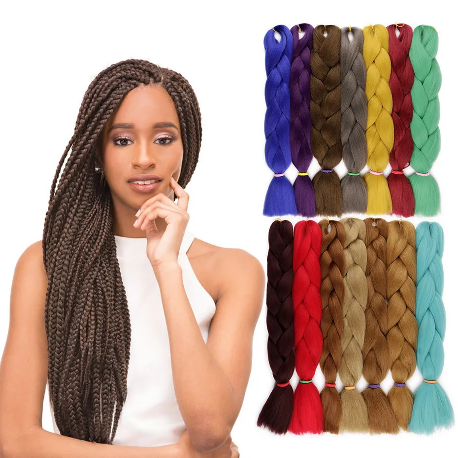 Braid Hair Colors Wig Braids | Solid Color Big Braid Wig Versatile ...