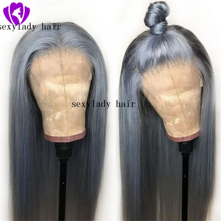 High Quality Grey Color Straight Synthetic Lace Front... From ...
