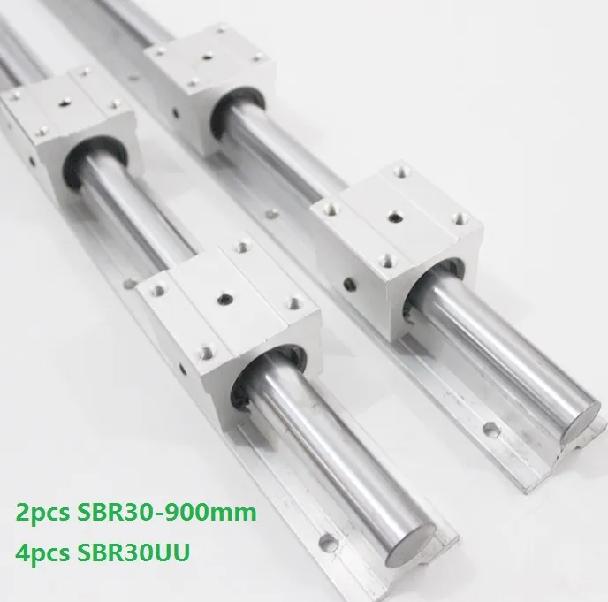 SBR30 900MM Chromed Steel Linear Guide Rail + SBR30UU Bearing Blocks ...