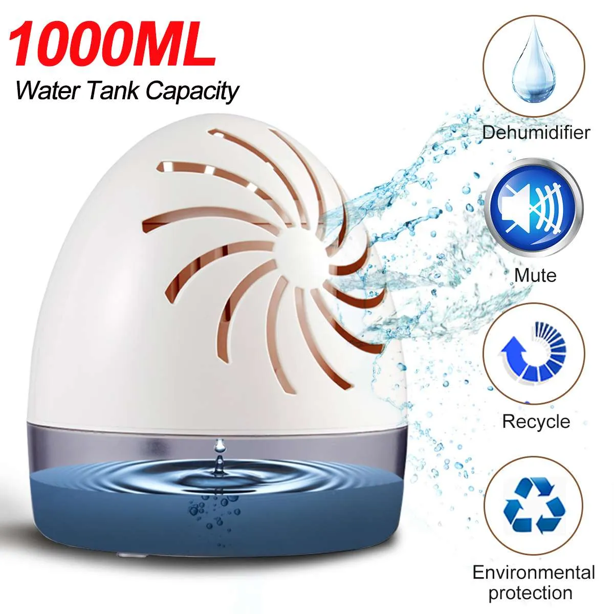 Mini Dehumidifier Box with Removable Water Tank, Compressor Type, 5.9 × ...