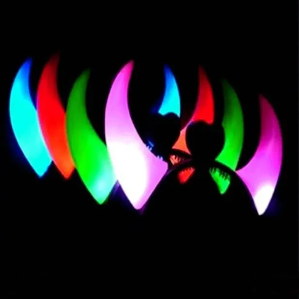 LED Light Up Devil Horns Headband 100-Pack for Halloween, Glowing Party ...