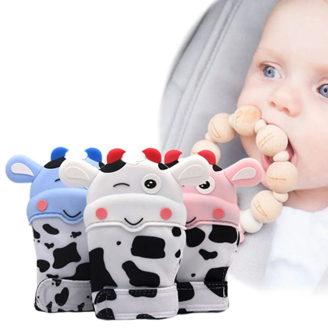 Baby Teether Glove - Silicone Molar Teether with Sound, Oral Care for ...
