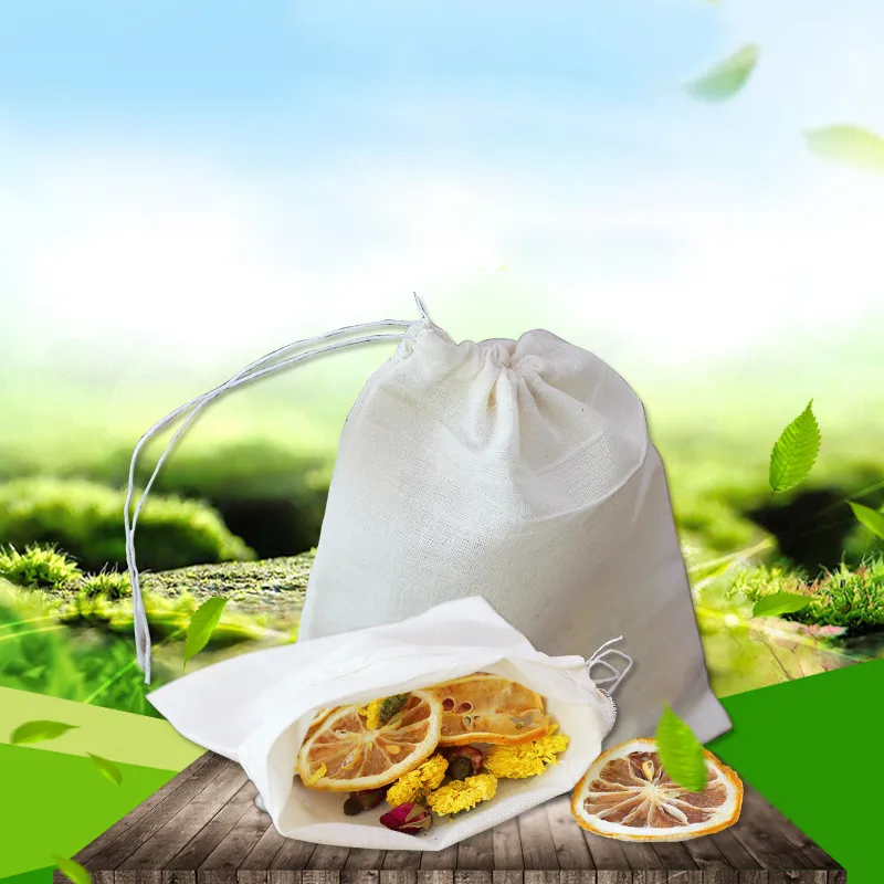 13*18cm Reusable Cotton Food Filter Bag Milk Coffee Seasoning Strainer ...