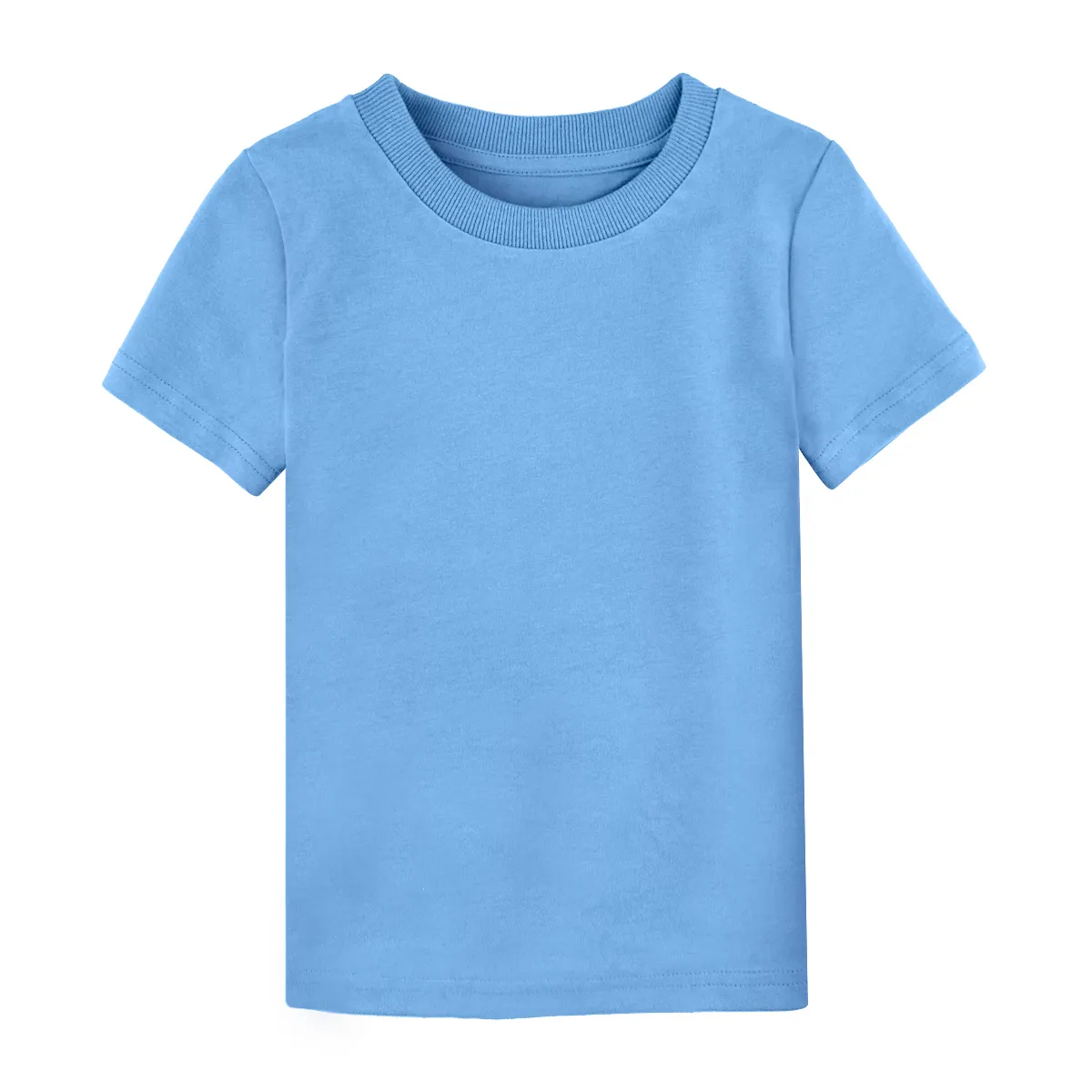 Baby Boy Girl Solid Color T Shirts Kids Heavy Cotton Tshirt Toddler ...