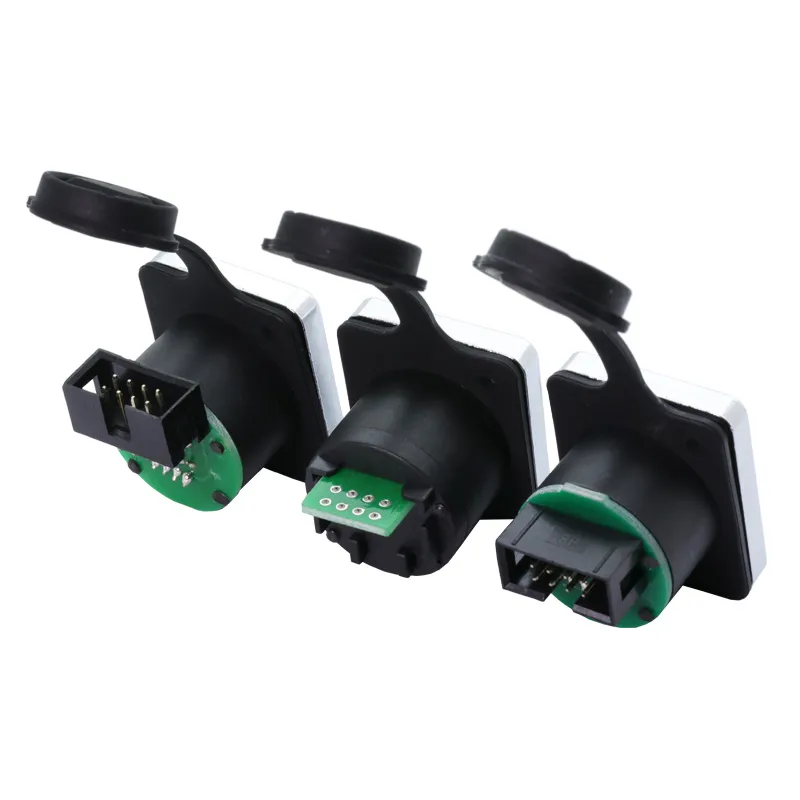 Waterproof RJ45 Female Jack Panel Mount IP65 8P8C Ethernet Plug Socket ...