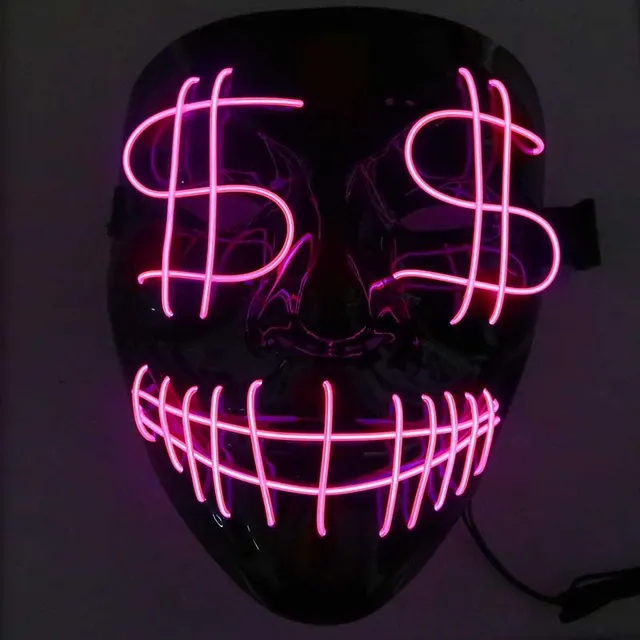 LED Luminous Neon Mask For Halloween, Christmas, Clubbing, And DJ ...