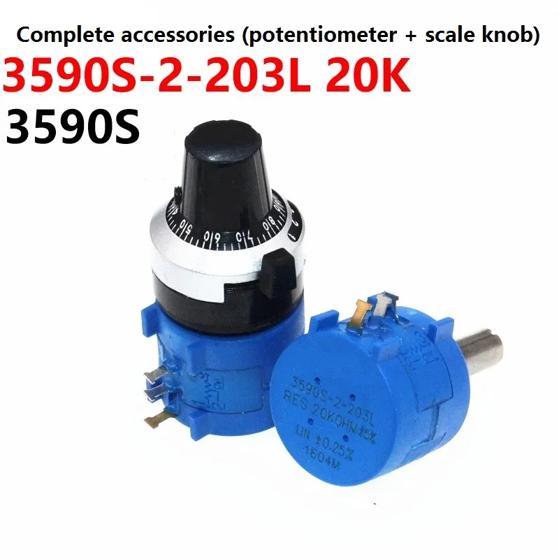 3590S 20K Multi Turn Precision Potentiometers Adjustable Resistors For ...