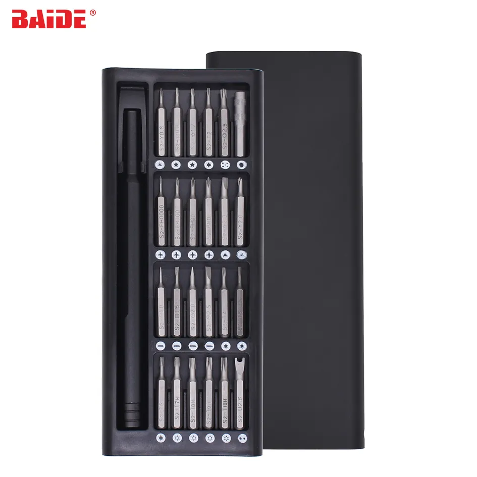 Magnetic Black Metal Box 24 in 1 Screwdriver Kit for Phone and Home ...