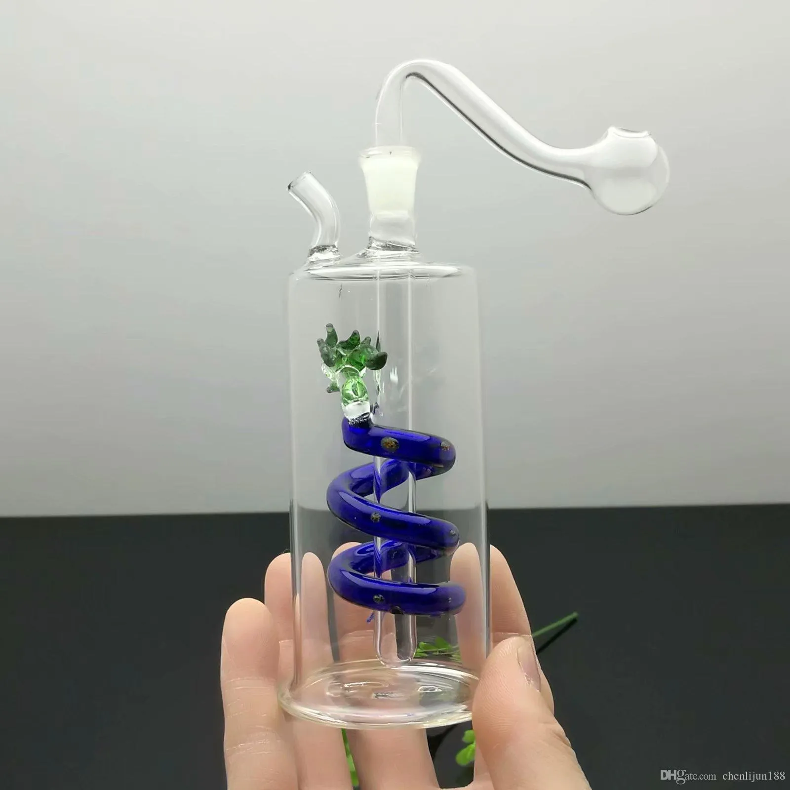 Spiral Glass Pipe Colored Twist Design Cigarette Water Hookah With ...