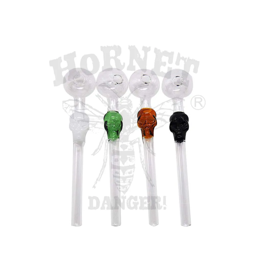 Skull Style Glass Smoking Handle Pipe Pyrex Spiral Oil Burner Pipes ...