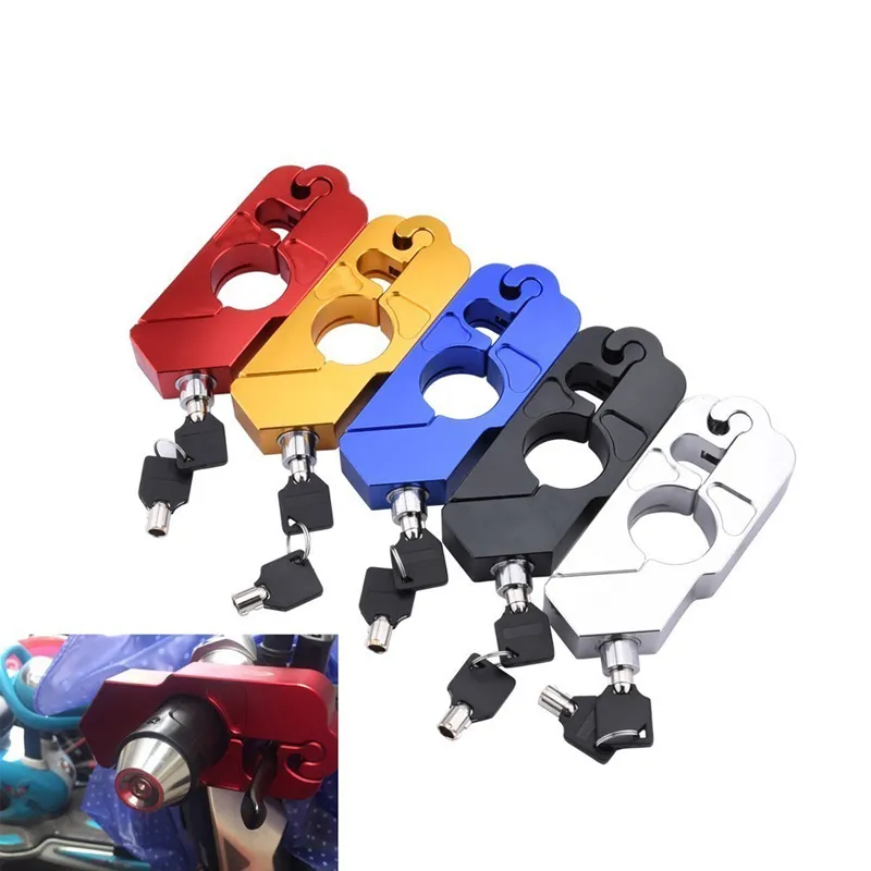 Motorcycle lock Aluminum Alloy Brake Lever Lock with LED Fog Light ...