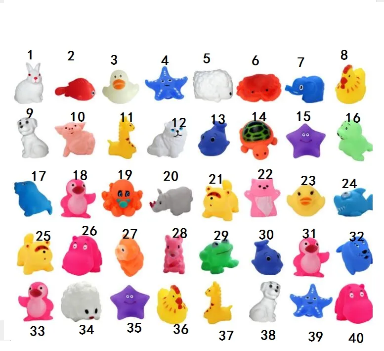 Baby Bath Toys Floating Animal Dolls, Yellow Ducks & Starfish Rubber ...
