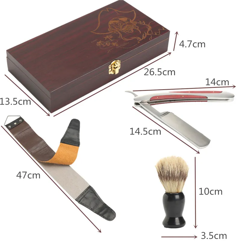 DHgate.com:Vintage Straight Razor Shaving Kit with Stainless Steel Edge ...