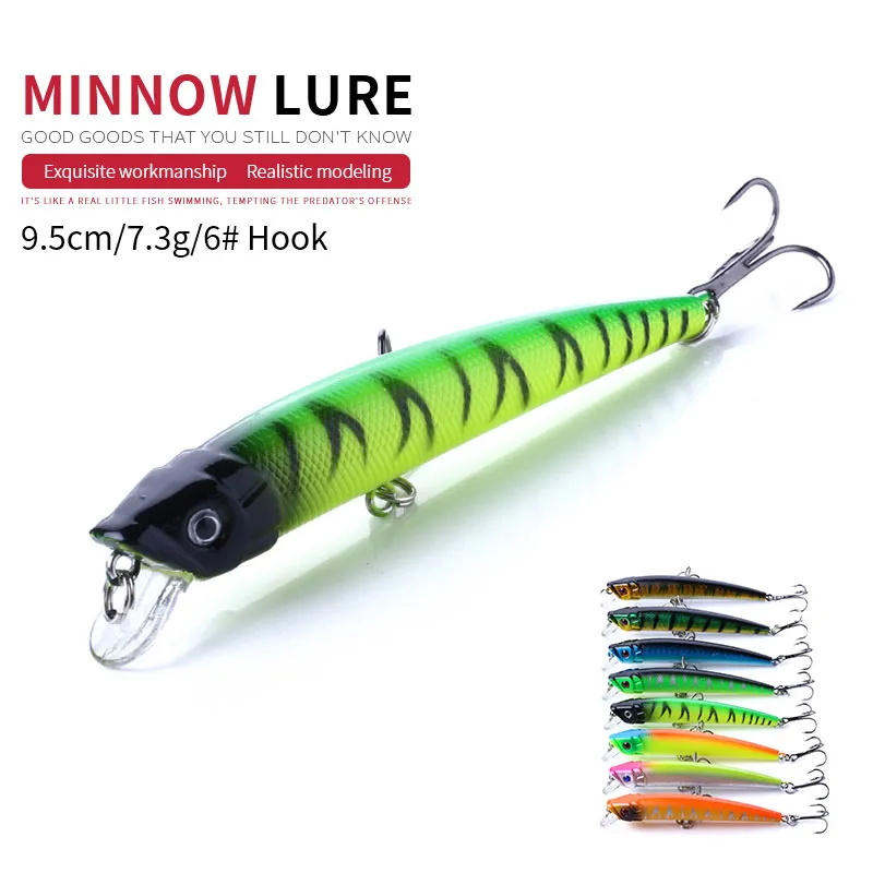 100-Piece Minnow Fishing Bait Set: 9.5cm Hard Lures for Trout & Bream ...