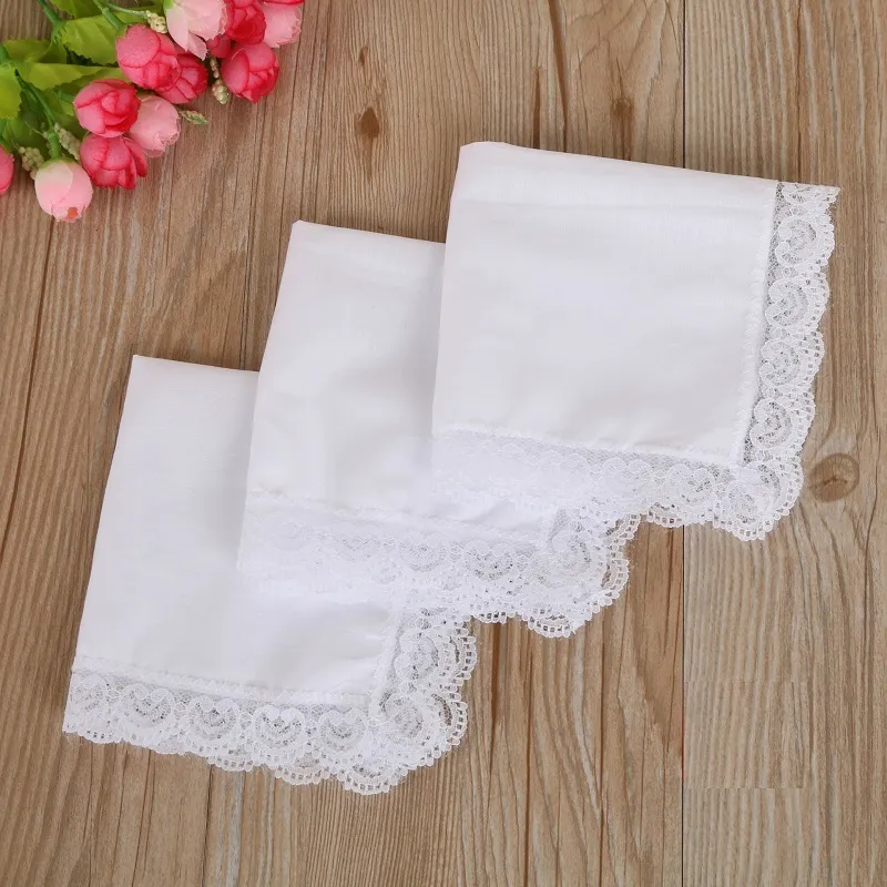 White Lace Thin Handkerchief Woman Wedding Gifts Party Decoration Cloth ...