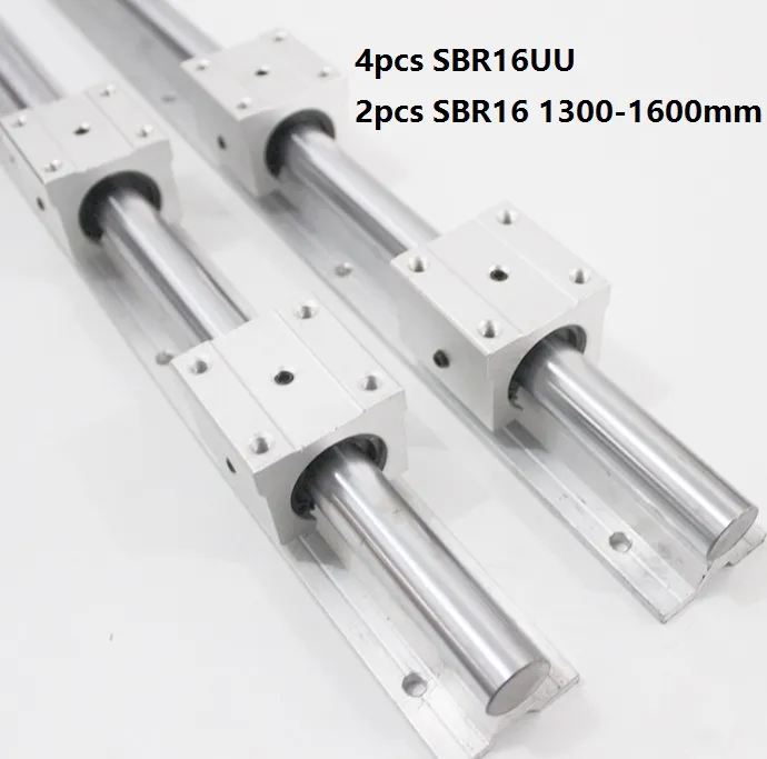 SBR16 1300 1600mm Linear Rail Guide + SBR16UU Bearing Blocks For CNC ...