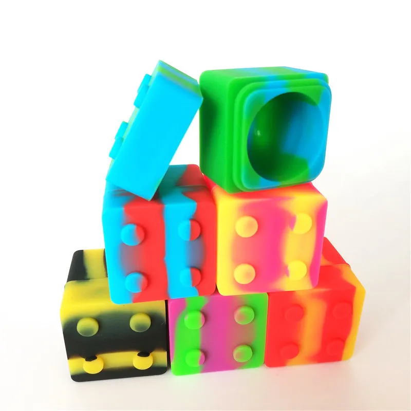 9ml Mini Cube Shape Assorted Color Silicone Container For Dabs Round ...