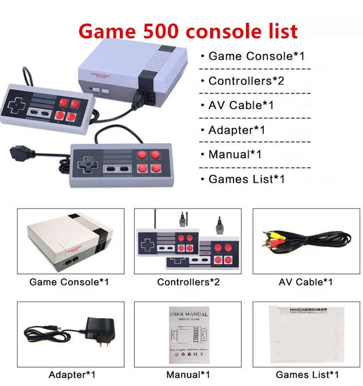 Nes Mini TV Console With 620 Built In NES Games And Handheld Video ...