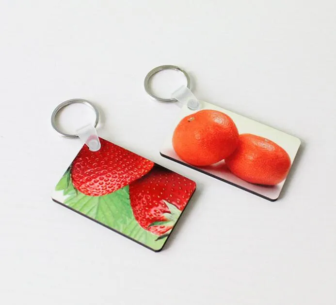 Customizable MDF Wooden Keychains - Rectangular Sublimation Blanks ...