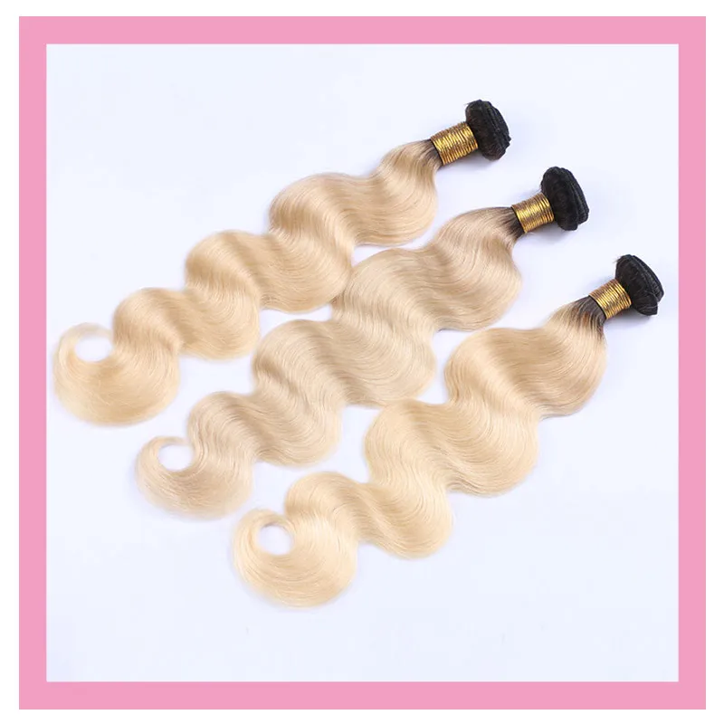 Malaysian Human Hair Body Wave 1B/613 Light Color Double Wefts, 3 ...