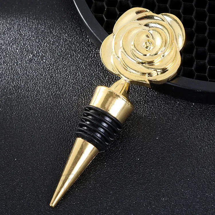 Gold Rose Wine Stoppers Stoppers With Gift Boxes Rose Flowers Wine ...