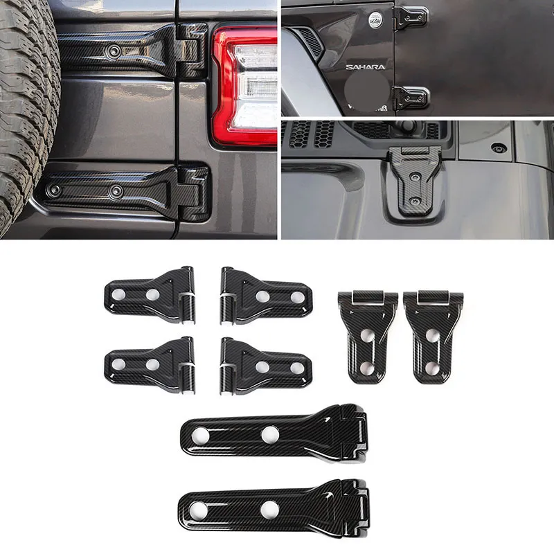 Car Door Hinge Cover Spare Tire Holder Hinge Carbon Fiber ABS for Jeep ...