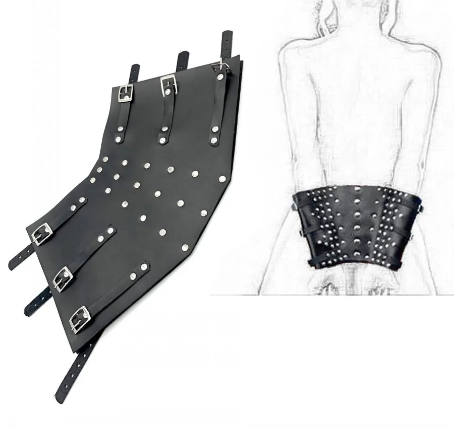 Leather Back Bondage Restraint Hand Cuffs Arm Binder Strapm Bdsm Armbinder Wrist Restraints