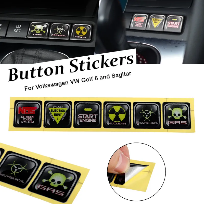 Funny Auto Decals VW Car Stickers Button Switch Decoration Decals For ...