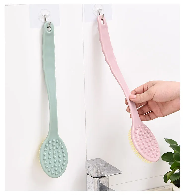 Long Handled Plastic Bath Shower Back Spa Brush Scrubber For Deep Skin