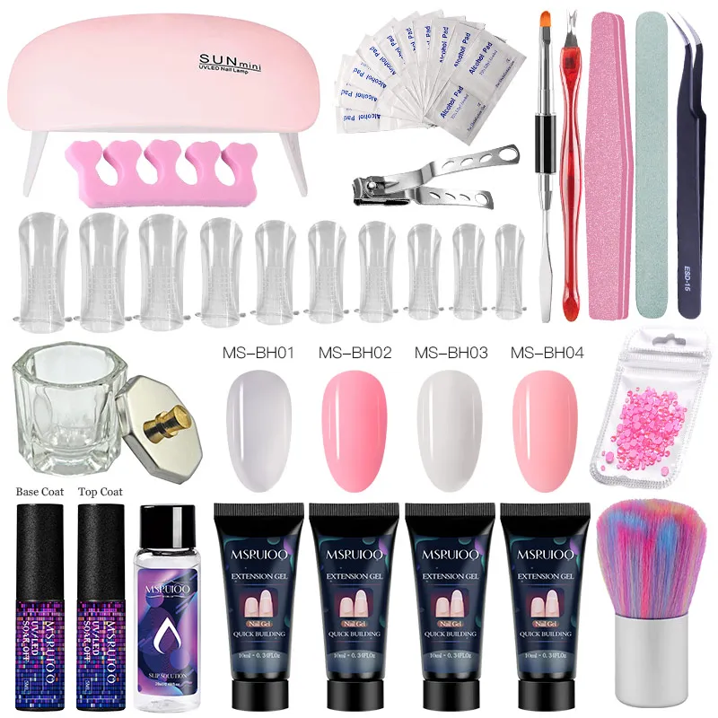 DHgate.com:MSRUIOO Poly Nail Extension Gel Kit w/ 6W UV LED Lamp, Quick ...
