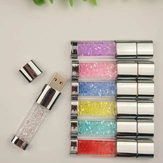 Buena Calidad Crystal LED Light Pen Drive 4GB 8GB 16GB 32GB Gadget USB Pendrive 64GB Unidad USB ...