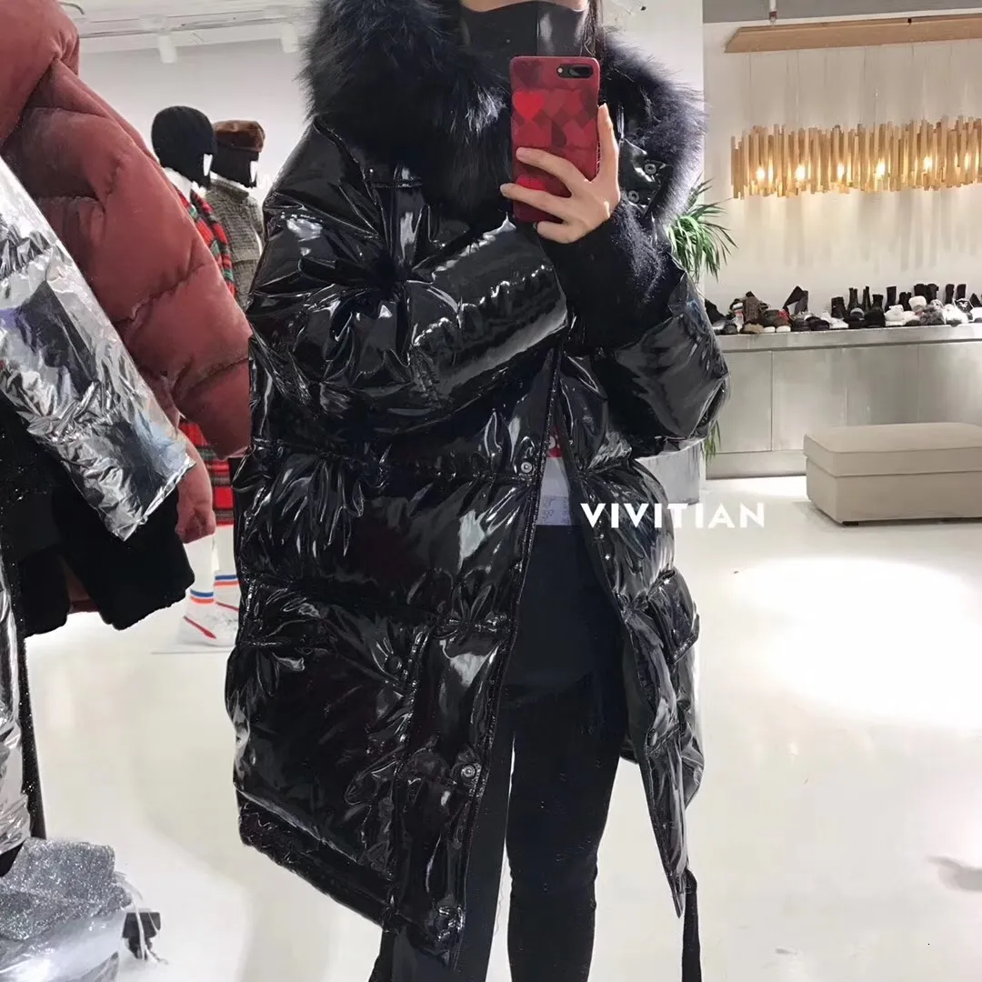 Cozy 90% White Duck Down Jacket W/ Real Raccoon Fur Collar Women's Warm Winter Coat From ...