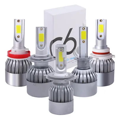 DHgate.com:C6 10 Pairs 6000K Car LED Headlight Bulbs, H1 H3 H4 H7 H11 ...