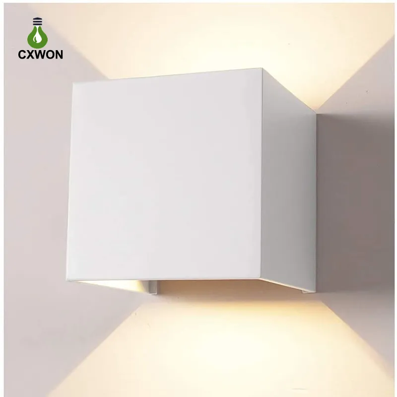 Modern LED Square Wall Sconce - Waterproof Outdoor Lamp, Adjustable ...