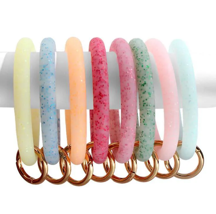 Glittery Silicone Wrist Key Ring Fashionable Sports Silicone Wristlet ...