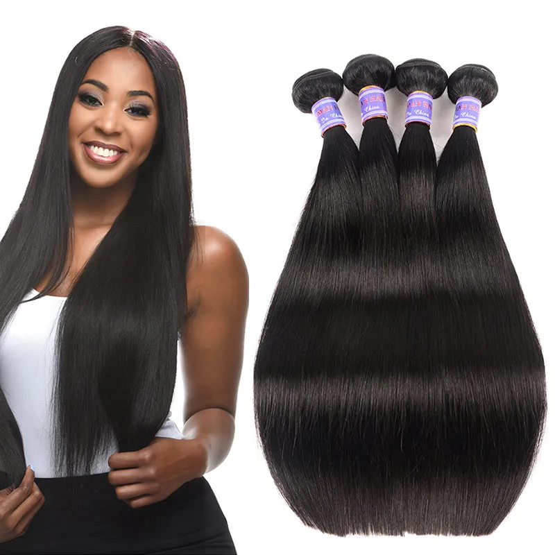 Brazilian Straight Hair Bundles - Natural Black Human Hair Weave, Cuticle Aligned, Unprocessed ...