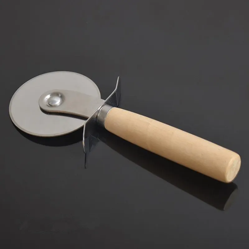 DHgate.com:Premium Wooden Handle Pizza Cutter | Rust-Resistant Round ...