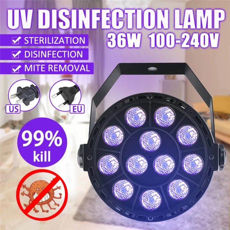 253.7nm 36W UVC Disinfection Lamp Home Living Room LED UV Ultraviolet Germicidal Sterilization ...