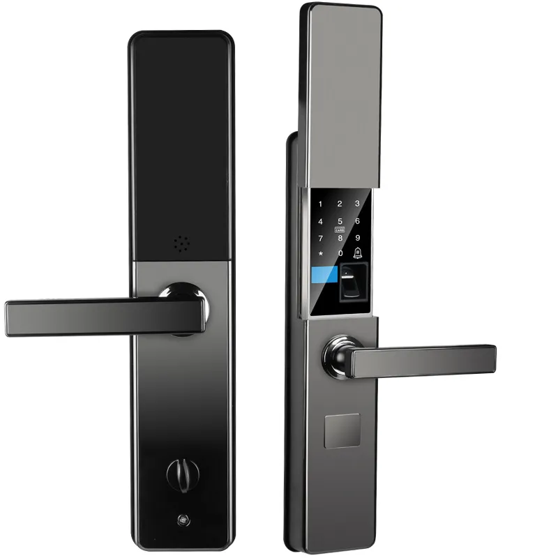 5 in 1 Keyless Entry Door Lock Secure Finger ID Push Pull Biometric Touchscreen Password Keypad Digital Door Lock for Front Door