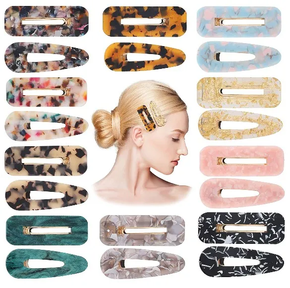 DHgate.com:Vintage Leopard Acrylic Hair Clips Set of 6, Geometric Resin ...
