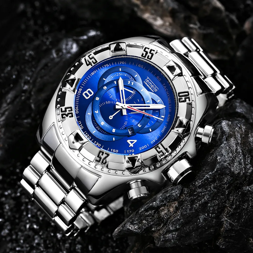 Relogio Top Brand Luxury Fashion TEMEITE Retro Bronze Quartz Watches ...