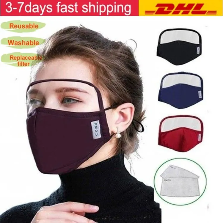 FY9077 Face Masks With Eye Shield Washable 2 Layer Cotton Protective ...