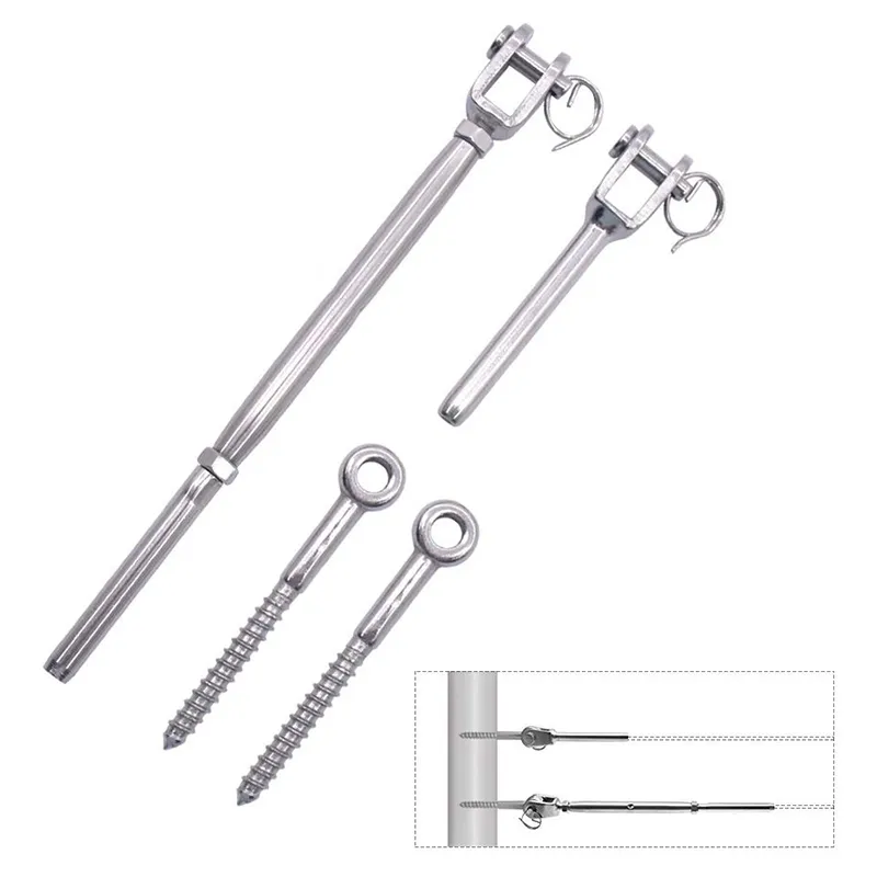 Adjustable Stainless Steel Cable Railing Kit for Wood Posts - Premium ...